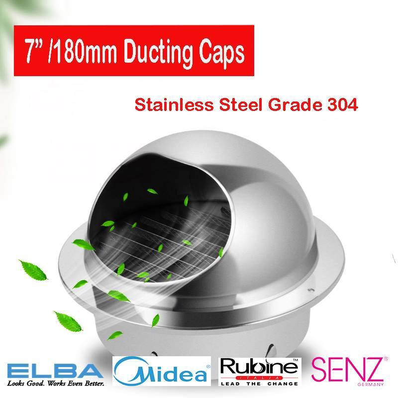 7" INCH Stainless Steel Hood Ducting Cap - For Ducting Hose | Shopee ...