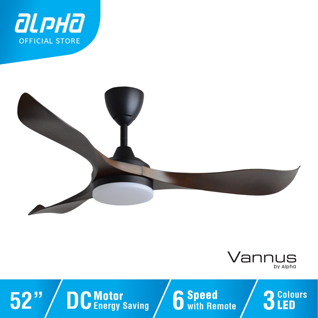 ALPHA Vannus VC2 LED 3B DC Motor Ceiling Fan with 3 Blades 6 Speed ...