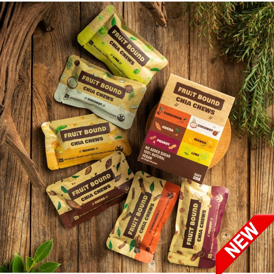 Fruit Bound Chia Chew Energy Bar (Energy Boost for Running, Cycling ...