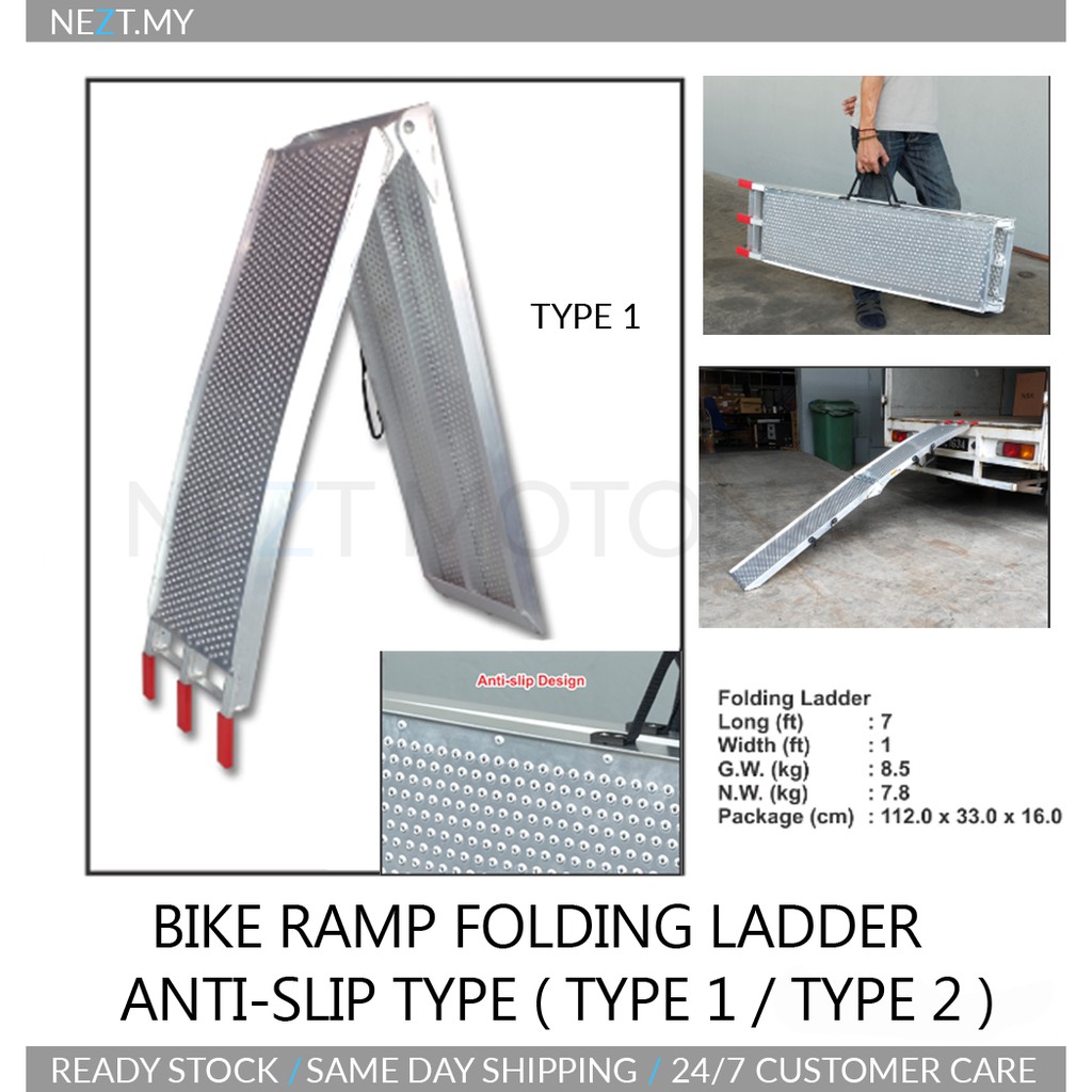Motorcycle Folding Ladder Bike Motor Ramp Anti-Slip Type / Tangga Tahan ...