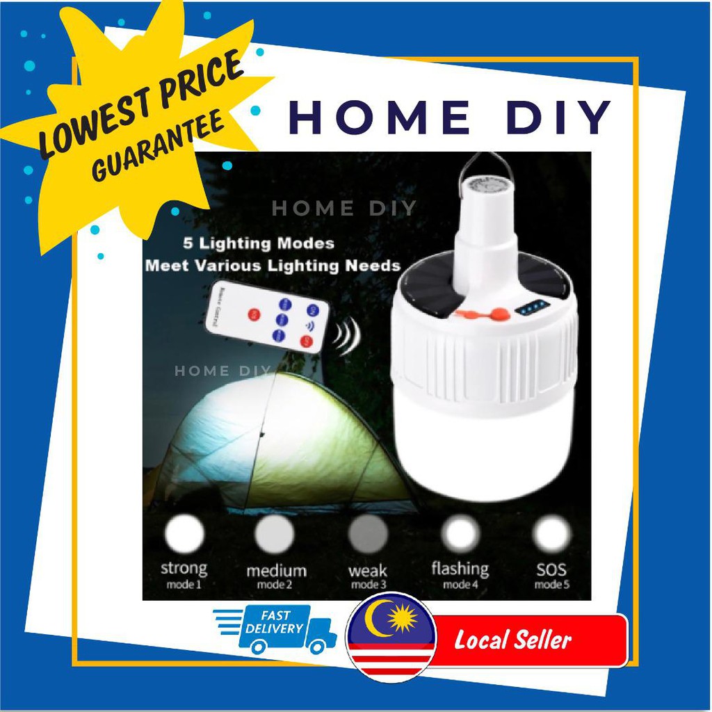 5 Modes LED Solar Power Light Bulb *WITH REMOTE CONTROL*/ Waterproof ...