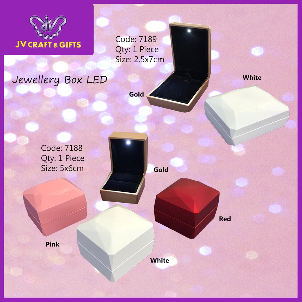 LED Light Bekas Cincin / Bekas Gelang/ Ring Box /Kotak Cincin/Jewelry ...