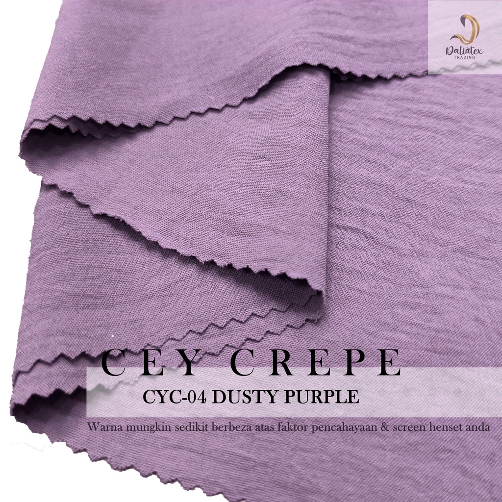 Cey Crepe Hi-Quality Crushed Ironless Kain Pasang Plain Bidang 60 ...