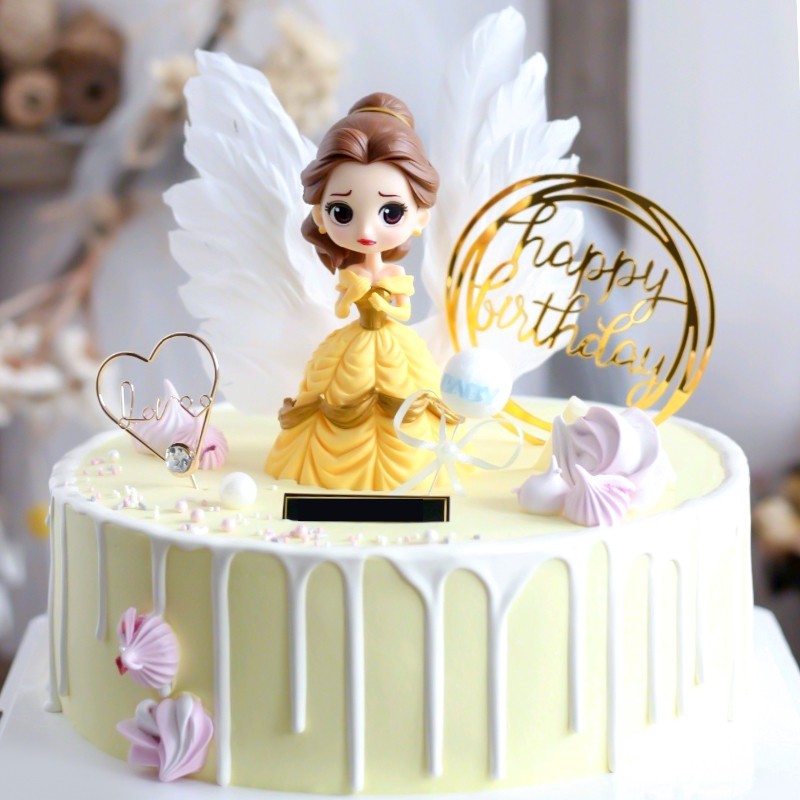Disney PRINCESS BELLE ACTION FIGURE+ANGEL Wings Solid RESIN Material ...