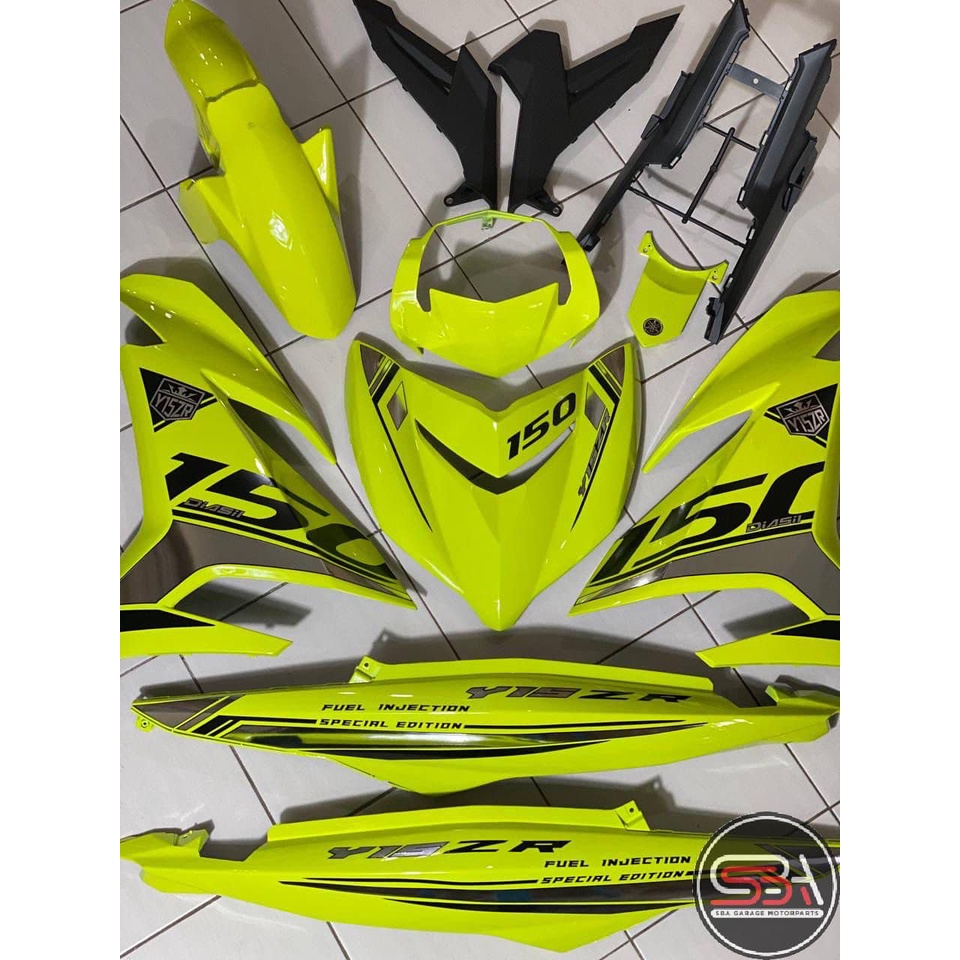 COVERSET YAMAHA Y15ZR YSUKU V1 V2 YARIZ CHROME SILVER ( 22 ) ORIGINAL ...