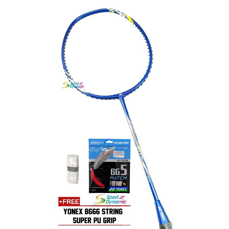 YONEX VOLTRIC LIGHT 20 I (100 % ORIGINAL) BADMINTON RACKET + FREE ORIGINAL YONEX BG 5 MATCH ...