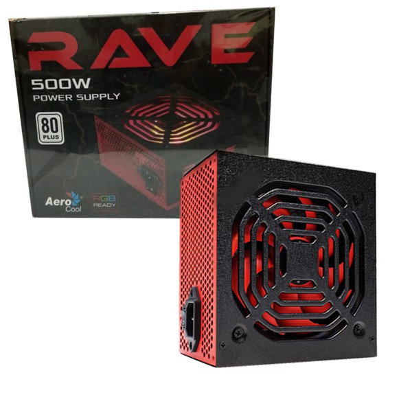 Aerocool Rave 500W RGB Ready 80 PLUS Gaming PSU Power Supply | Shopee ...