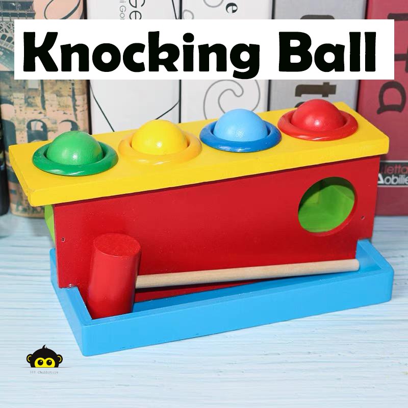 Knocking Ball - Wooden Toys Color Ball Striking Table Baby Hand Game ...