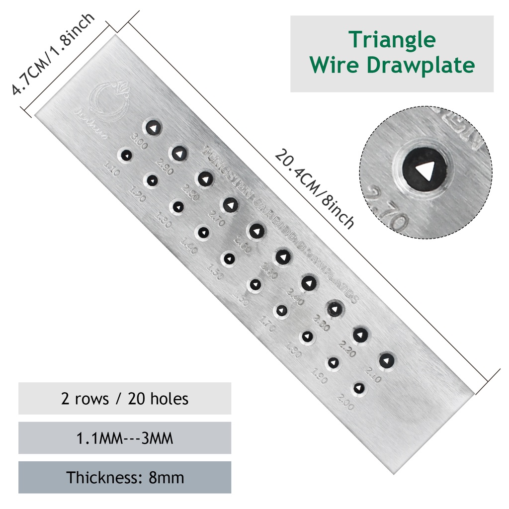 Tungsten Carbide Wire Drawplate Square/Half Round Shape 0.26-9.0mm 20/ ...