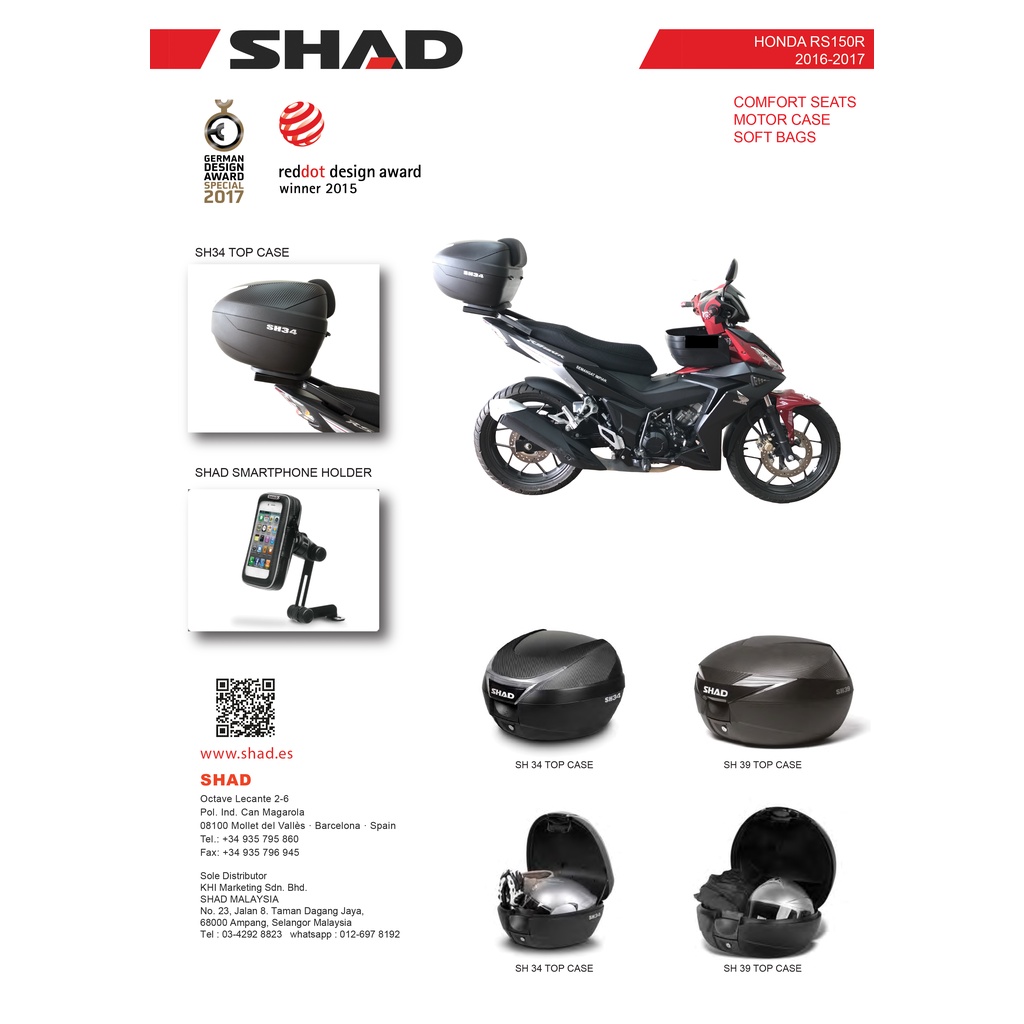Shad Top Rack for Honda RS150R | Shopee Malaysia