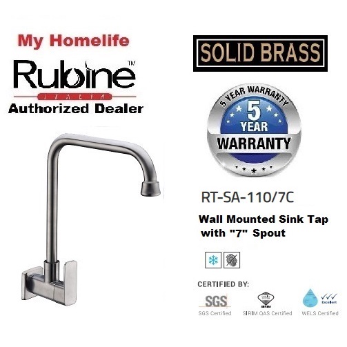RUBINE RT-SA-110/7C SATIN SERIES WALL KITCHEN TAP FAUCET | Shopee Malaysia