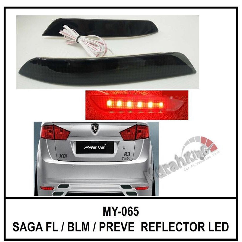Proton Preve Rear Bumper Reflector Lamp with Light Bar (Black) - 2 PCS ...