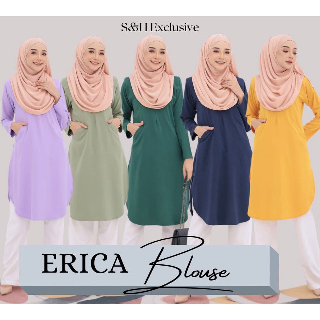 blouse ERICA tunik muslimah wear | Shopee Malaysia