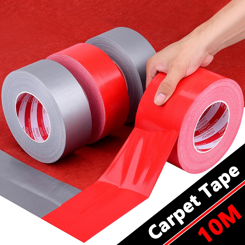 50mm x 10Meters Super Sticky Cloth Duck Tape Strong Adhesive Red Carpet ...