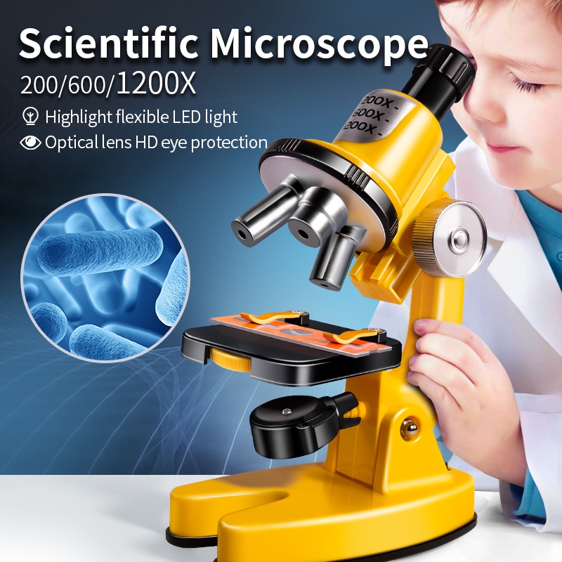 1200x Microscope for Kids Science Experiment Kit STEM Educational Toys ...