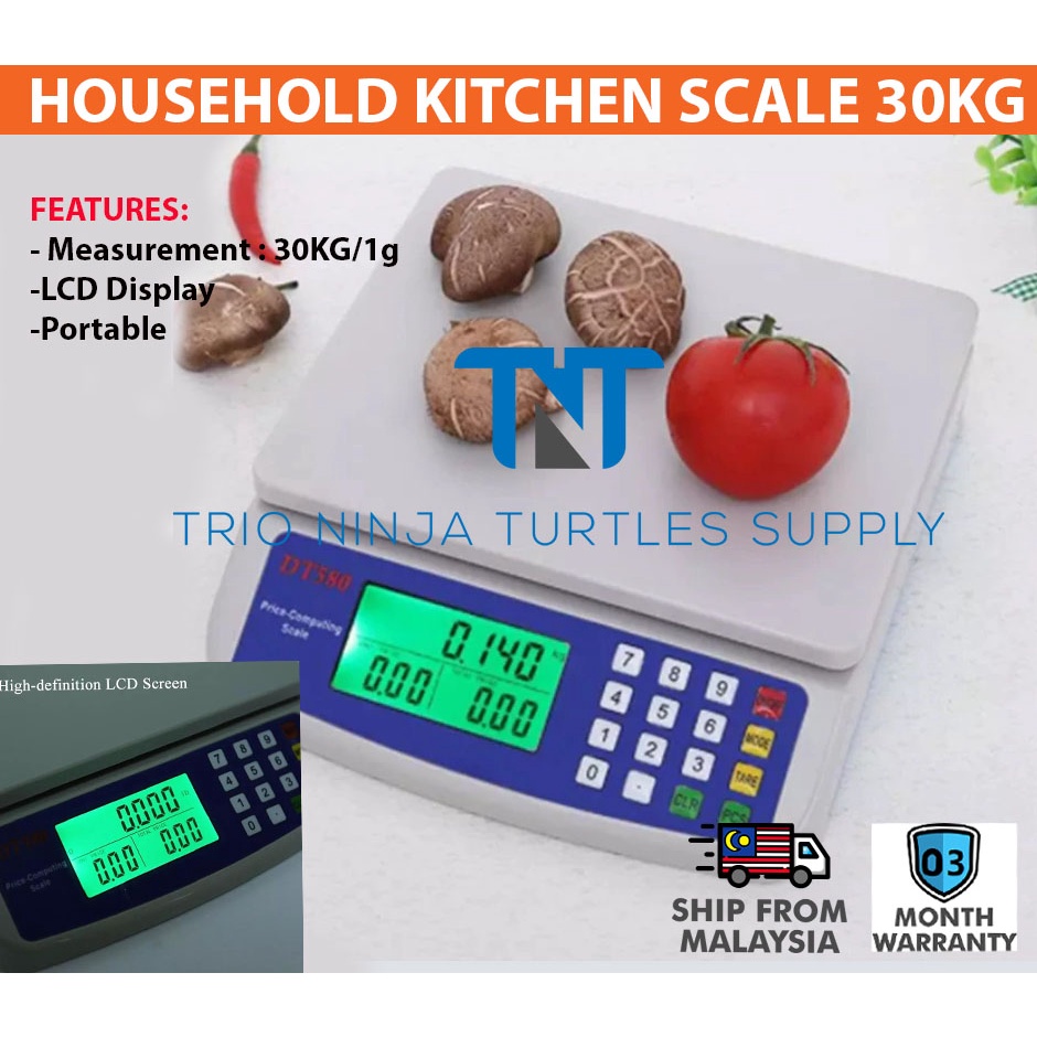 (READY STOCK)30kg/1g Kitchen Scale Digital Food Scale With Backlight ...