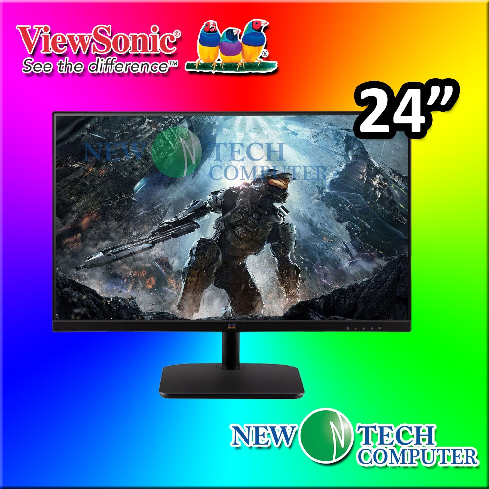 VIEWSONIC VA2432 24" LCD LED MONITOR FULL HD HDMI VGA VA2432-h VA2432H ...