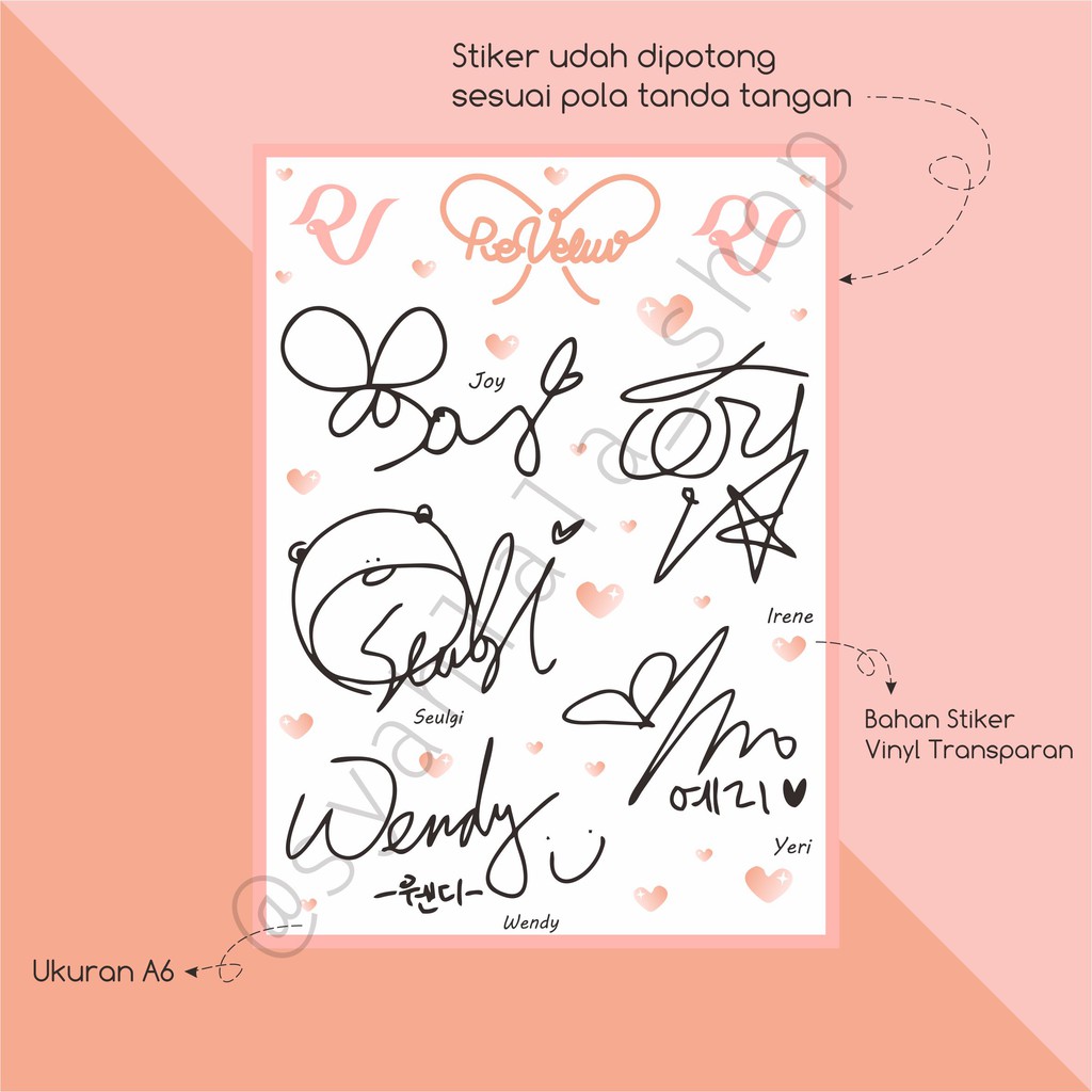 Red VELVET TTD KPOP RED VELVET Signature Sticker | Shopee Malaysia