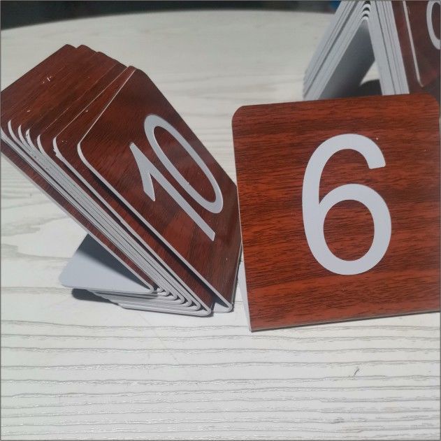 Acrylic Table Number Plate Dining Restaurant Seat Vertical Standing 桌号 ...