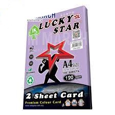 LUCKY STAR A4 2 Sheet Card 120gsm / Colour Paper Card ( LIGHT COLORS ...