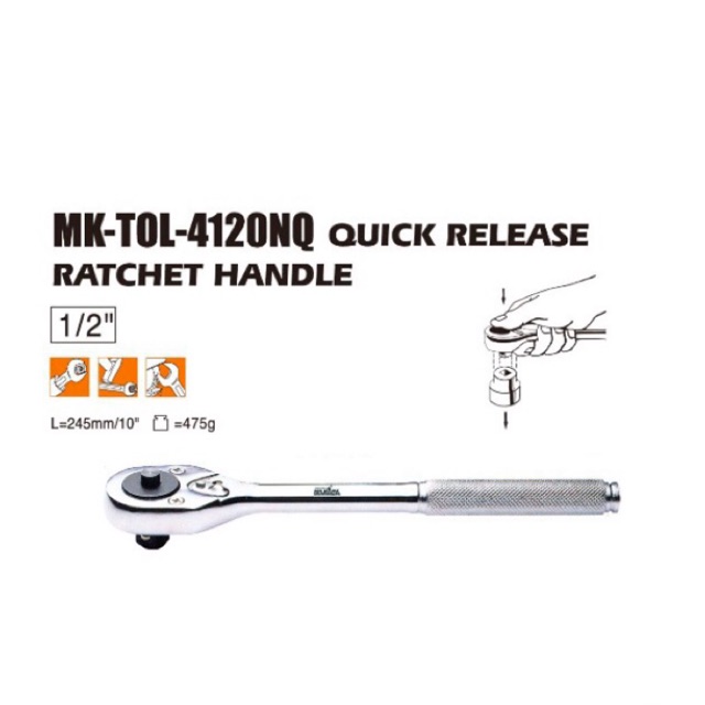 Mr.Mark 1/2”X245mm(10”)Release Ratchet Handle MK-TOL-4120NQ | Shopee Malaysia