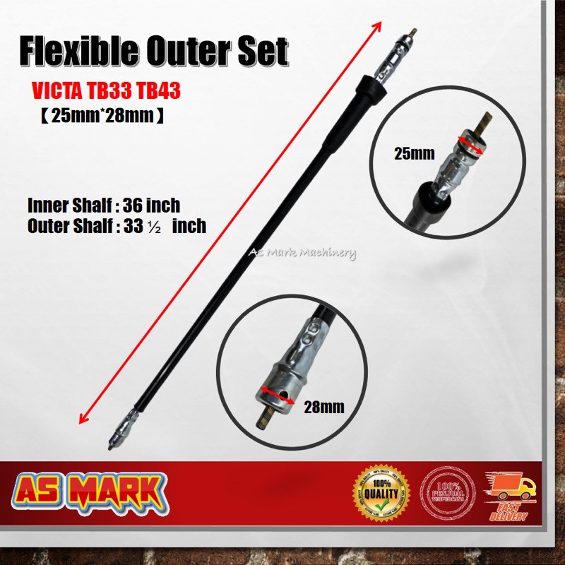 TB33 TB43 Flexible Shaft Outer Set 25mm*28mm Mesin Rumput | Shopee Malaysia