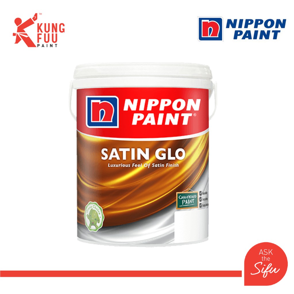 Nippon Paint SG1001 5 Litre Satin Glo Ready Mix Luxury White Wall Paint ...