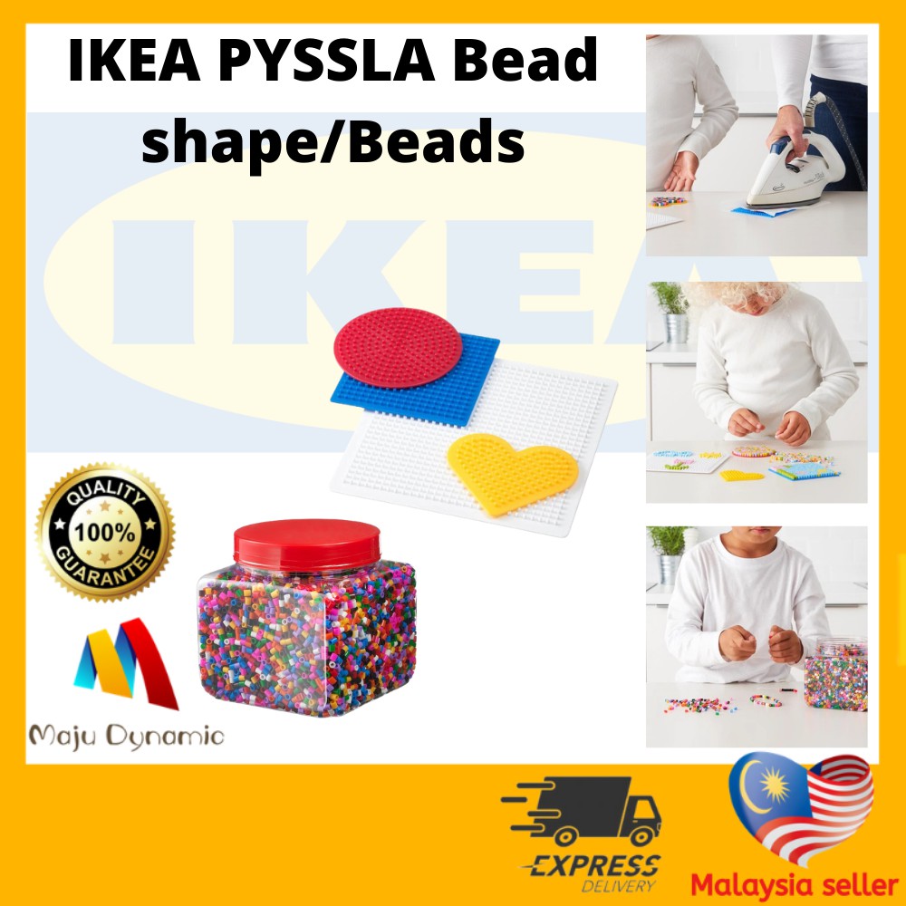 IKEA PYSSLA Bead shape/Beads, set of 4, mixed colours, 600g | Shopee ...