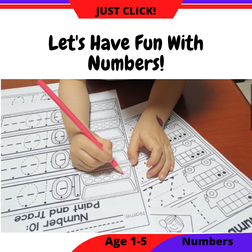 Kids Numbers 1-100 Practice Preschool Kindergarten Numbers Homework ...