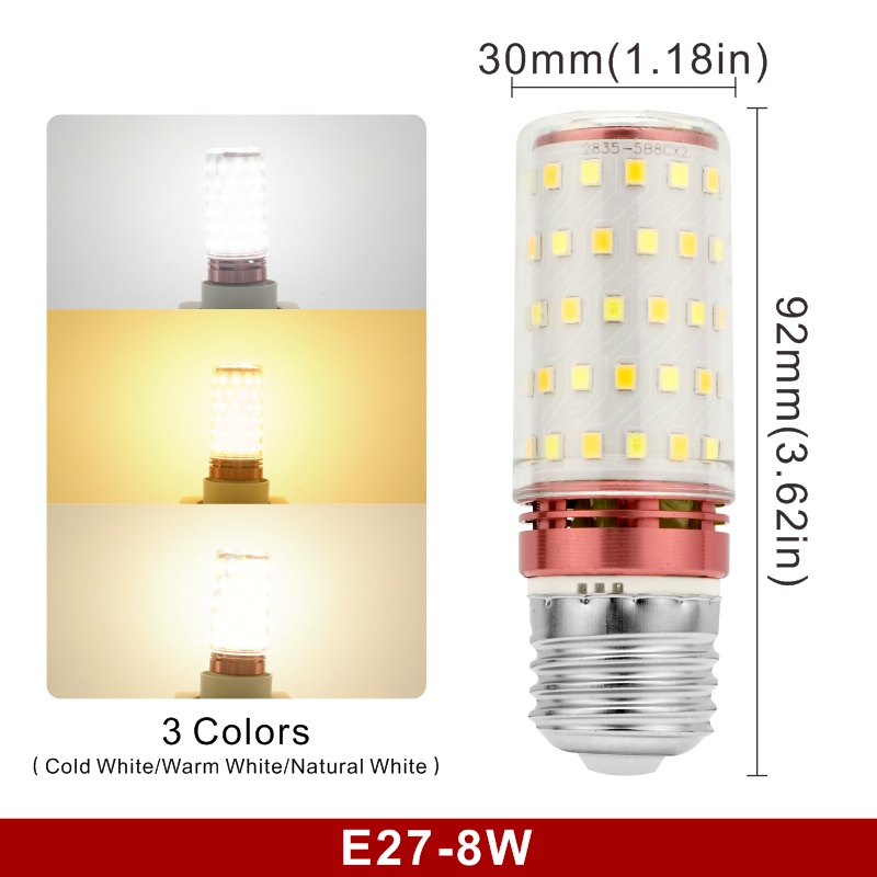Got Liang Real Power 6W 8W LED Corn Bulb E27 E14 Light Bulb 60/80LEDs ...