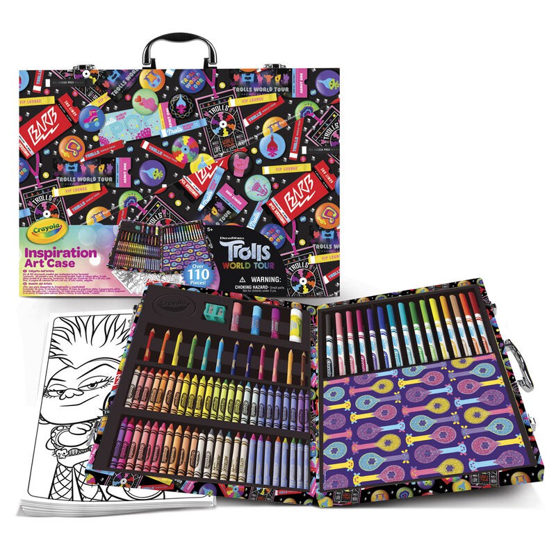Crayola Trolls World Tour Inspiration Art Case 48 Crayons 12 Pencils 15 ...