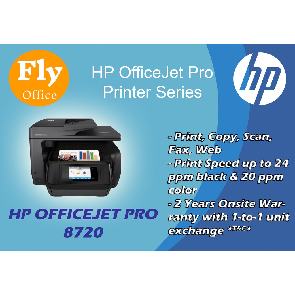 HP Officejet Pro 8720 Wireless All-in-one Color Ink Printer | Shopee ...
