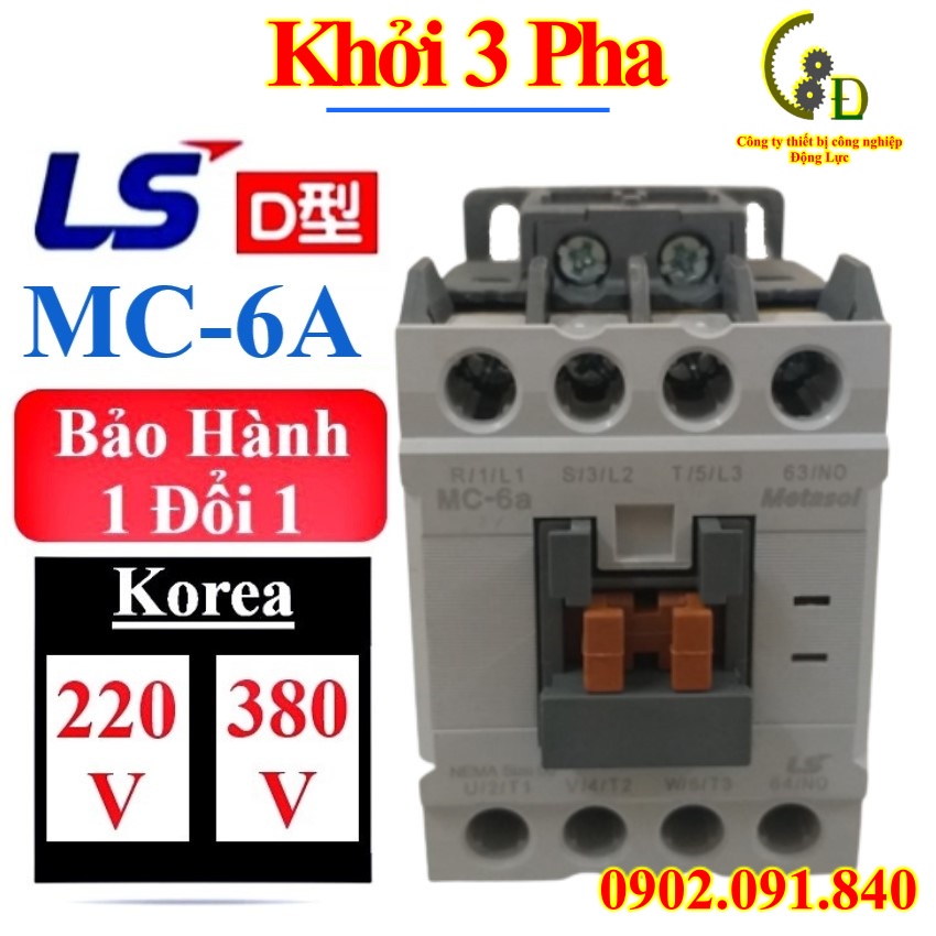 Starter from 3 phase 6A LS 220V/AC 380V/AC, contactor 3P coil 220V 380V ...