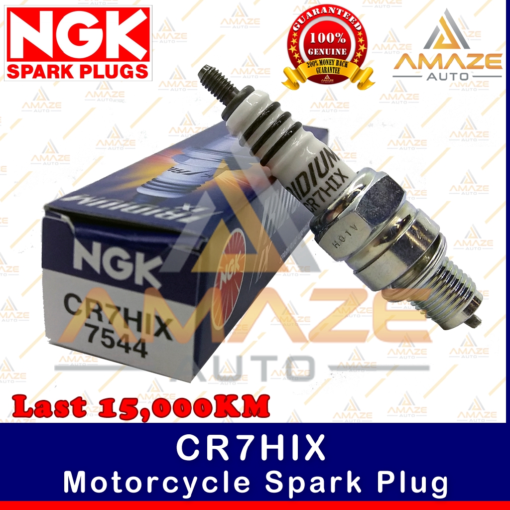 NGK Iridium IX Spark Plug CR7HIX / CR8HIX (Honda EX5,Wave,C70,Yamaha ...