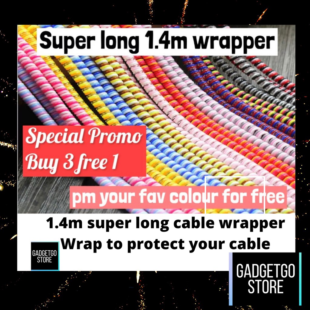 1.4 Meter Long Cable Protector Super long Cable Wrapper | Shopee Malaysia