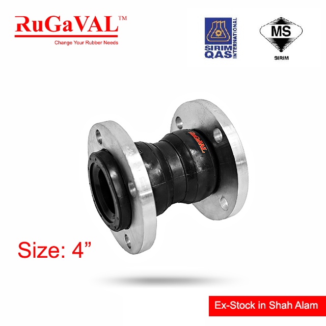 Rubber Bellow, Double Sphere c/w JIS10k MS Flange, Size: 4" (DN100 ...