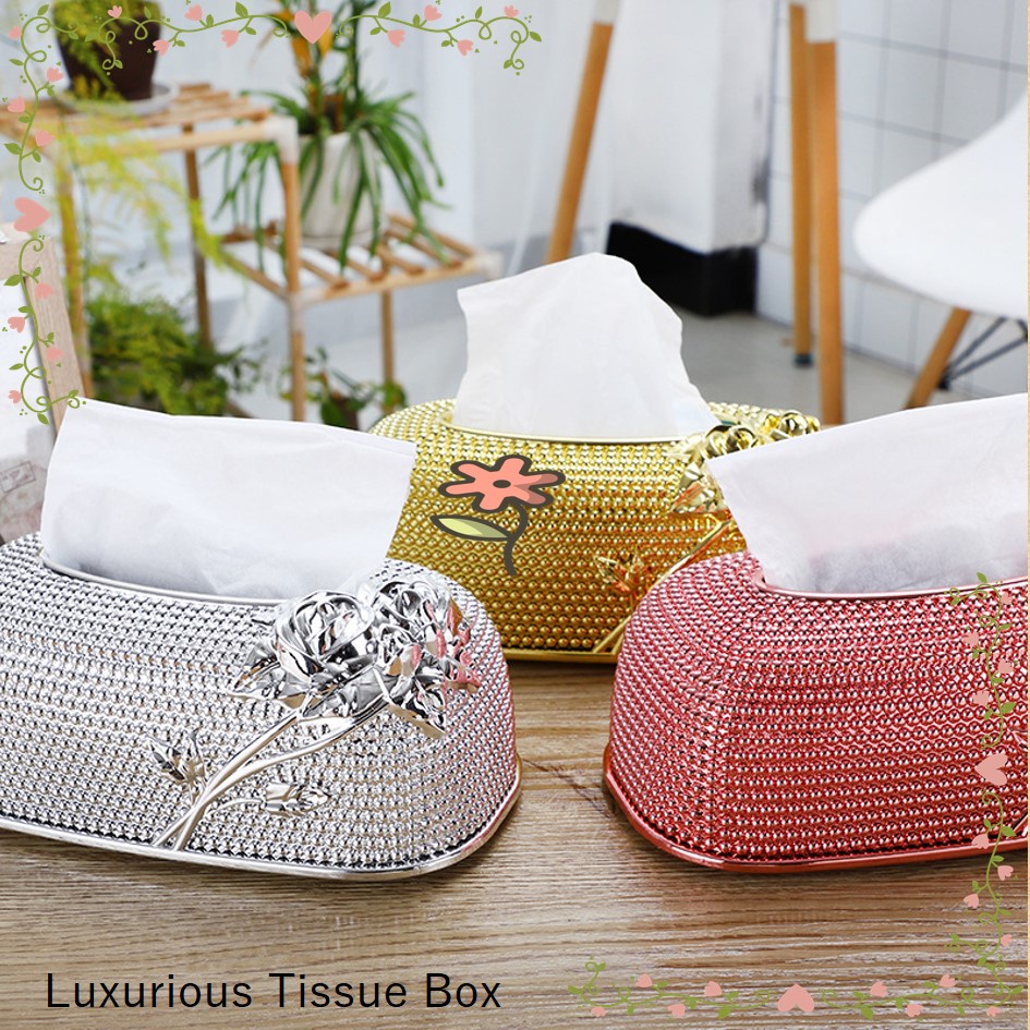 Flower Luxurious Tissue Paper Box Storage 3D Shape Car Table Home ...