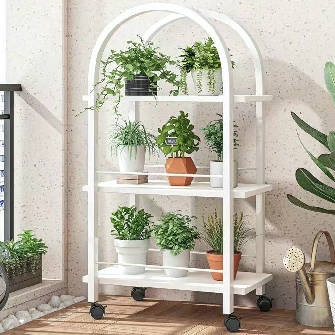 Movable iron flower rack simple modern multi meat flower pot rack iron ...