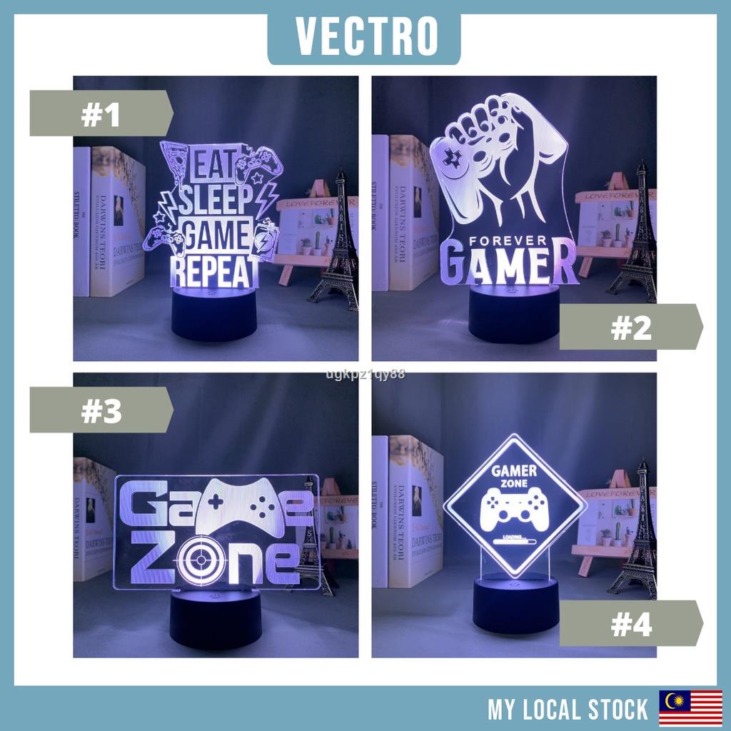 ♞7 Color 3D Lamp Gaming Room Table Lamp Desk Light Playstation Night ...
