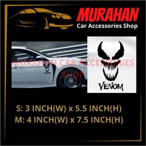 [READY STOCK]HIGH GRADE VENOM FACE CAR STICKERS KERETA STICKER | Shopee ...