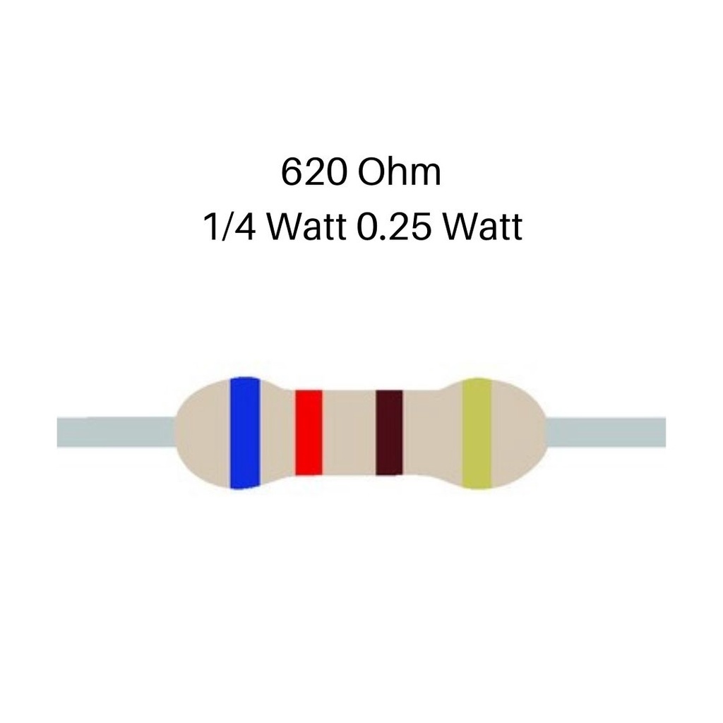 620 ohm 0.25w 1/4W resistor (5% tolerance) (10pcs/ pack) | Shopee Malaysia