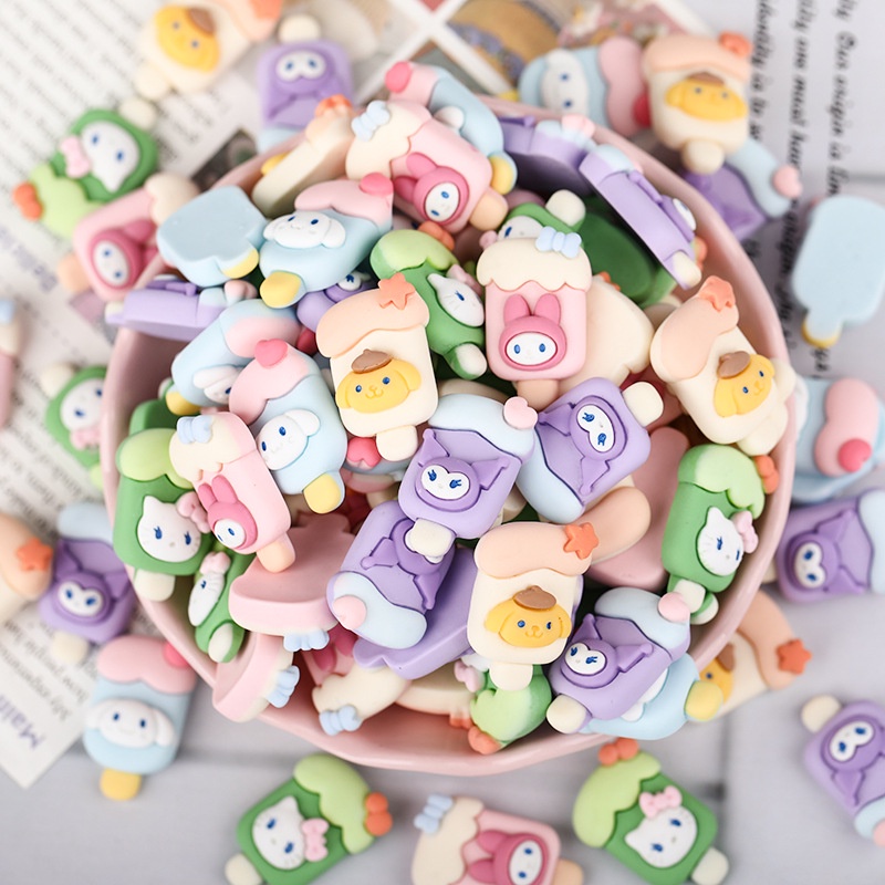 Cute Ice Cream Decoration Stickers 3D Charms Cartoon Mobile Phone ...