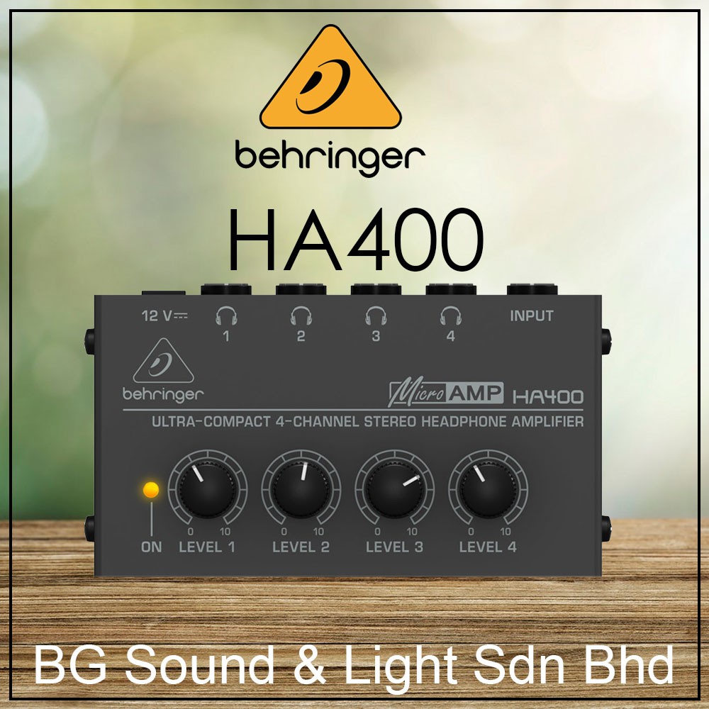 Behringer MicroAMP HA400 4-Channel Headphone Amplifier (HA-400 / HA 400 ...
