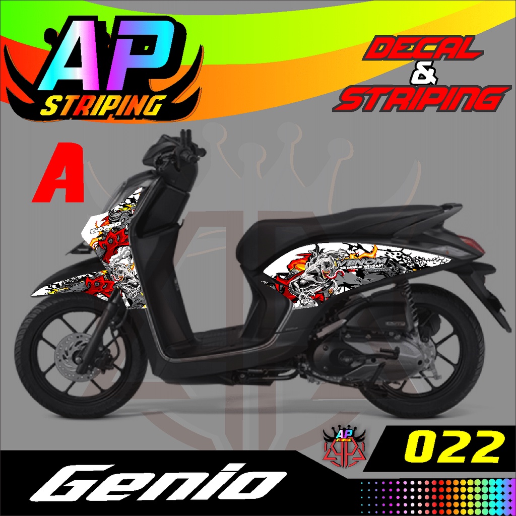 Sticker STRIPING LIS BODY Variation VENOM Cool HONDA GENIO -022 ...