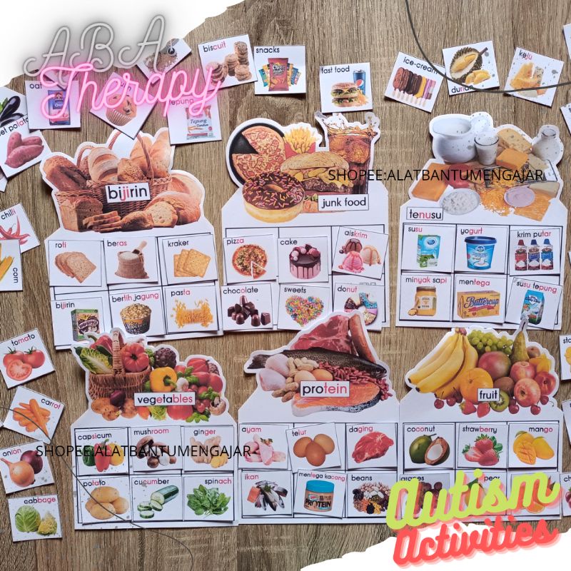 FOOD - Autism ABA THERAPY ACTIVITIES DWI LANGUAGE | Shopee Malaysia