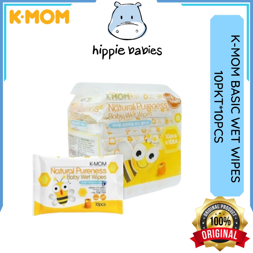 K-MOM Basic Bee Wet Wipes 10pcs x 10packet (Bundle Set) | Shopee Malaysia