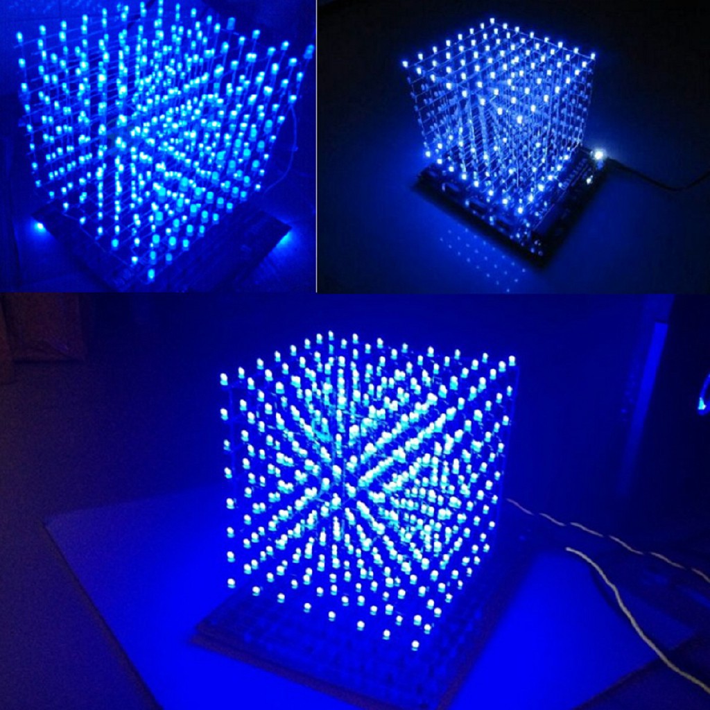 ALL-IN-One Mising 8x8X8 512 LED DIY 3D LED Light Cube Kit WiFi ...