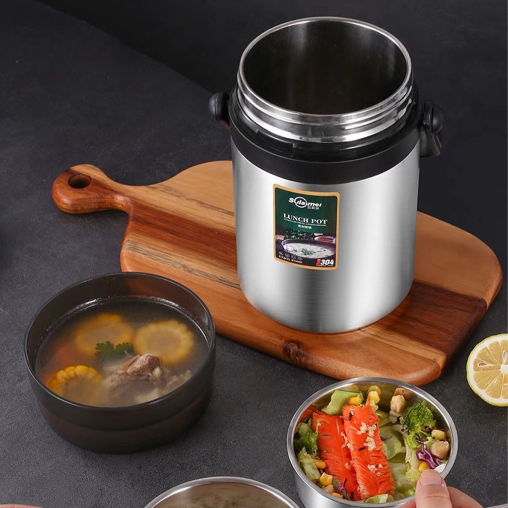 304 Stainless Steel Thermal Heat Insulation Hot Lunch Pot Box Thermos ...