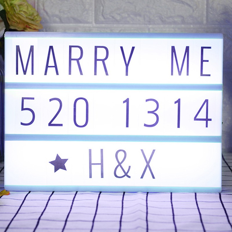 LED Letter Light Box A4 A5 A6 Alphabet Light Message Light Box（Free USB ...