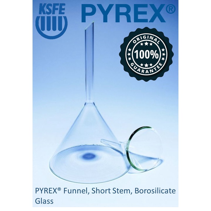 Pyrex Funnel, Short Stem, borosilicate Glass, Original from UK [Ready ...